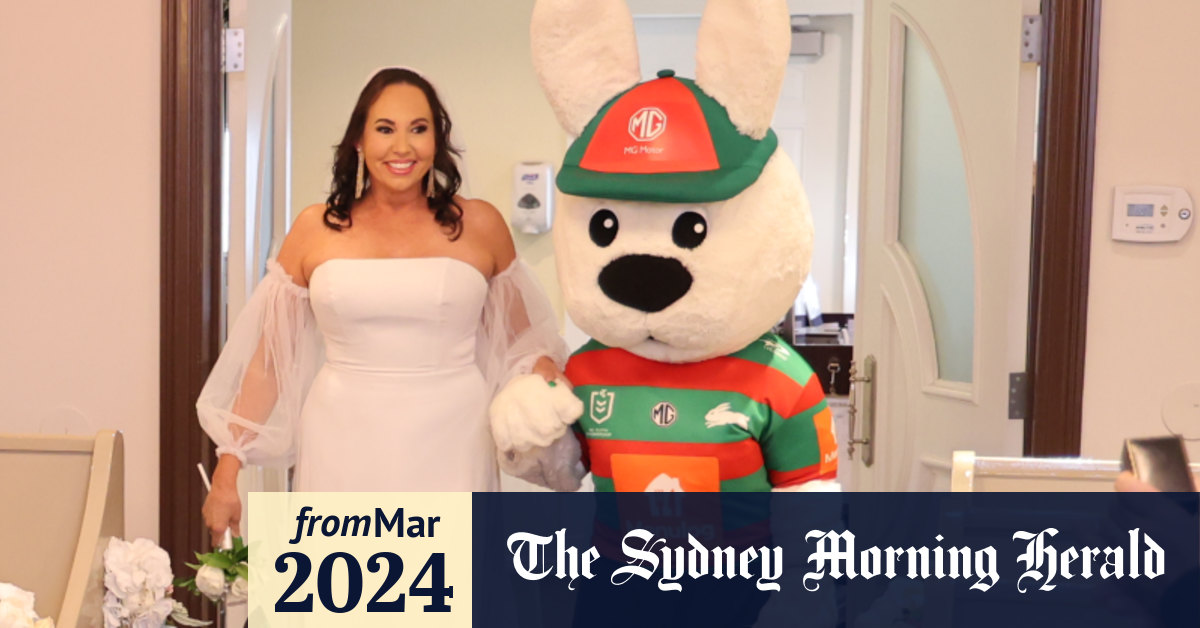 NRL 2024: What happens in Vegas? Reggie the Rabbit gives the bride away