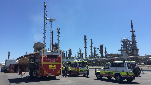 Caltex refinery blackout sees firefighters called after flames shoot ...