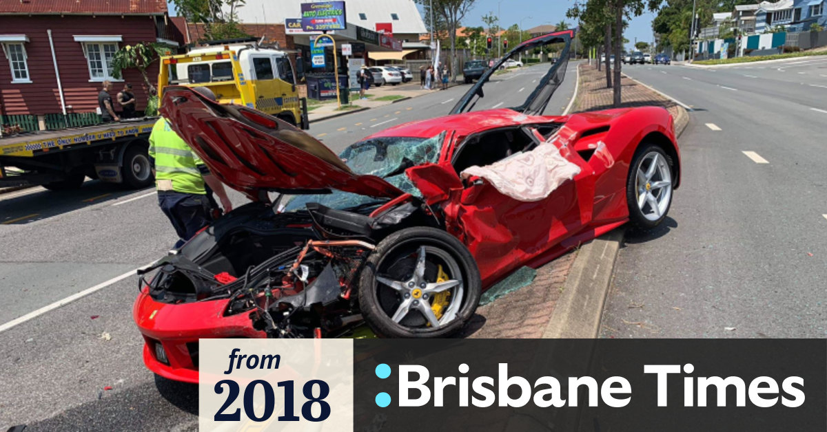 Ferrari trashed in two-vehicle Brisbane crash