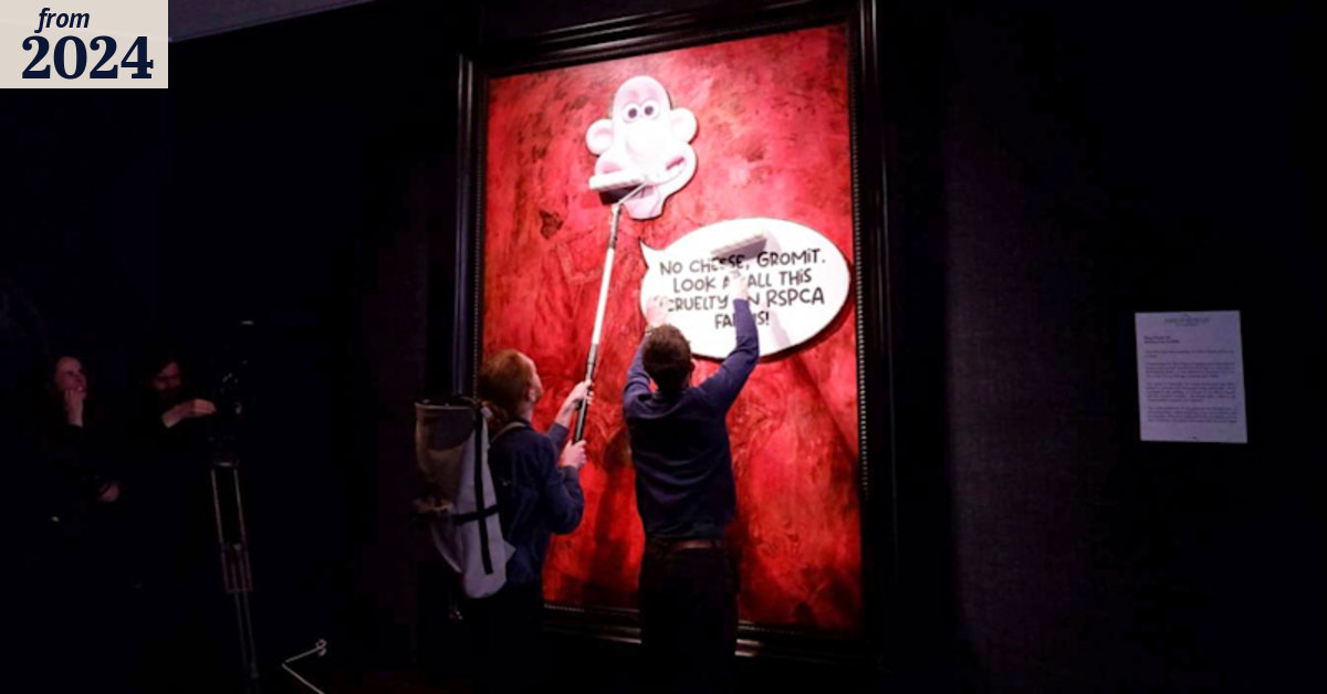 King Charles portrait: Animal rights group stick Wallace cartoon image ...
