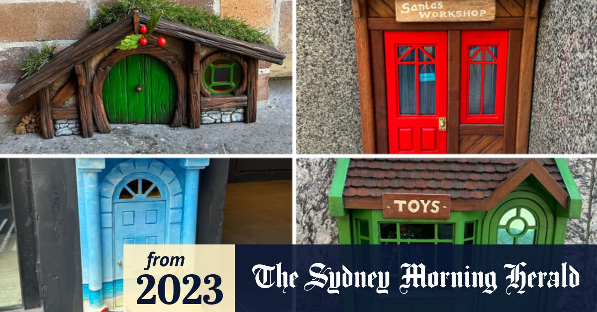 Grinch swipes Brisbane artist’s tiny Christmas-themed doors