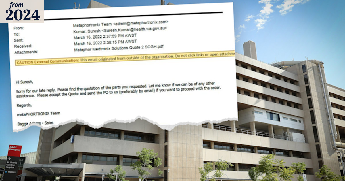 ‘Devious’ Perth hospital engineer sacked after CCC probes invoicing scam