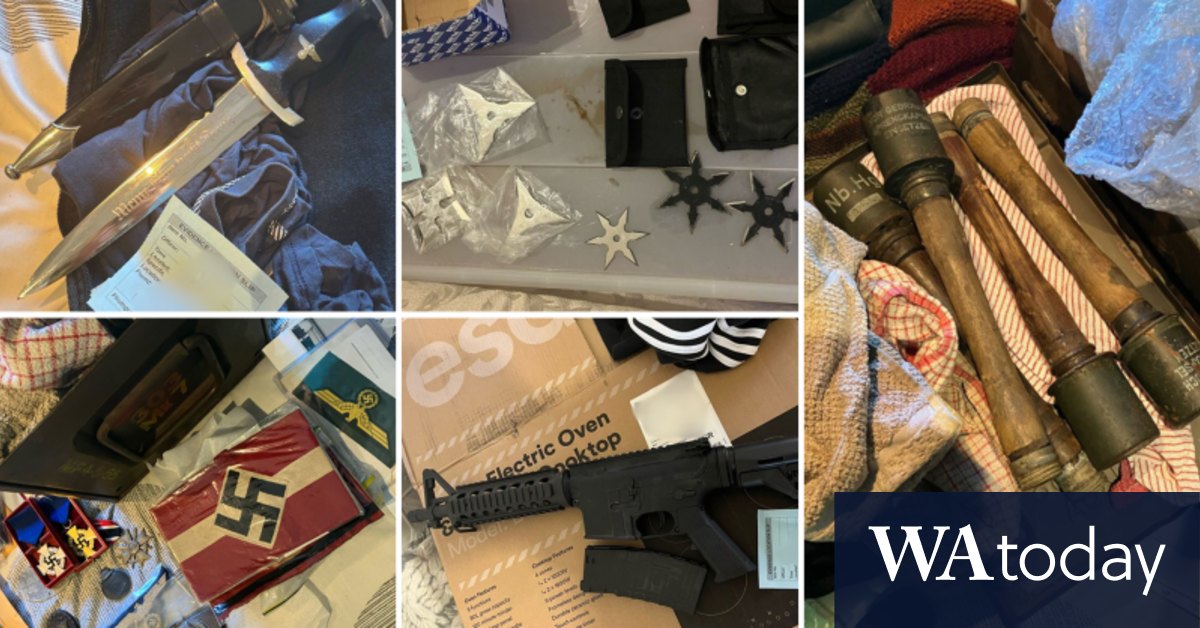Police uncover Nazi iconography, trip mine, grenades in Perth raids