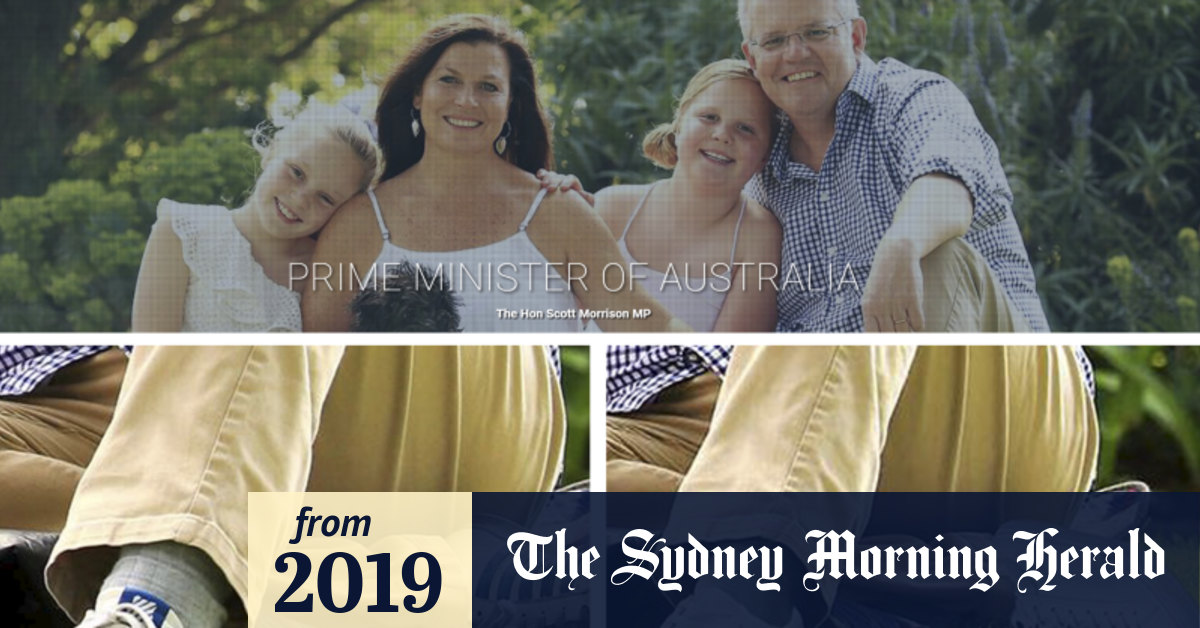 Prime Minister Scott Morrison's shoes go viral after poor Photoshop blunder