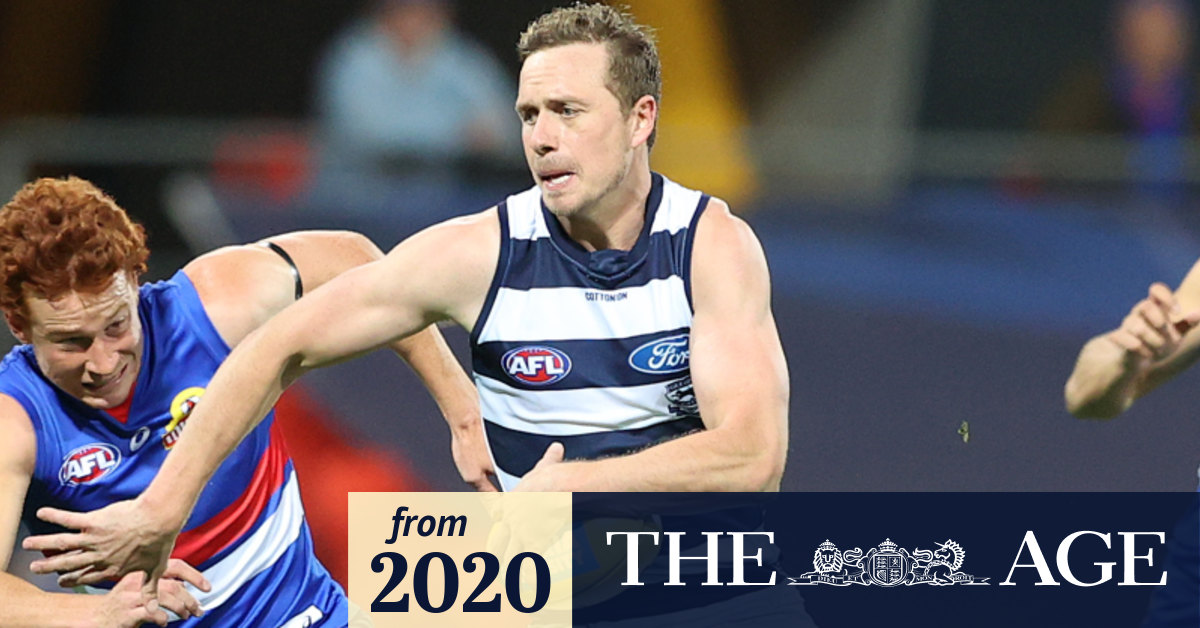 AFL 2020: Geelong Cats' Mitch Duncan kicks to the front after flying ...