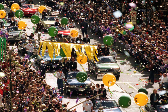 From the Archives, 1996: Over 100,000 hail Olympic heroes in Melbourne