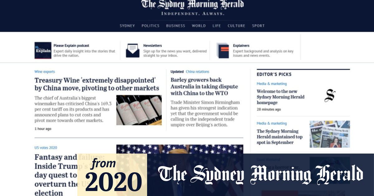 Welcome to the new Sydney Morning Herald homepage