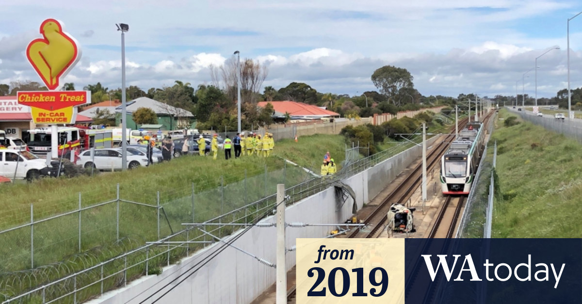 Train line closures after car rolls onto train tracks south of Perth