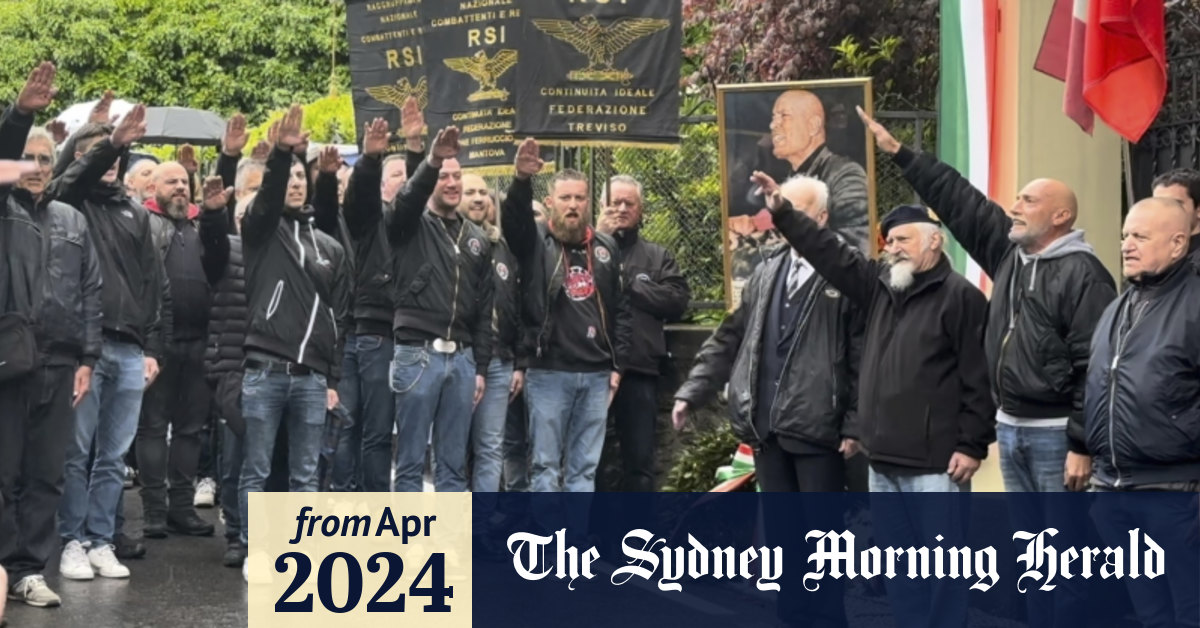 Dozens honour Benito Mussolini on anniversary of fascist leader’s execution