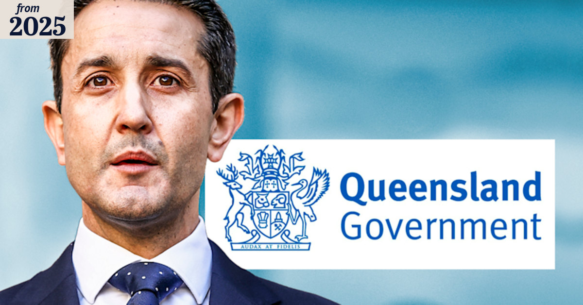 Queensland logo changes from maroon to blue under LNP government