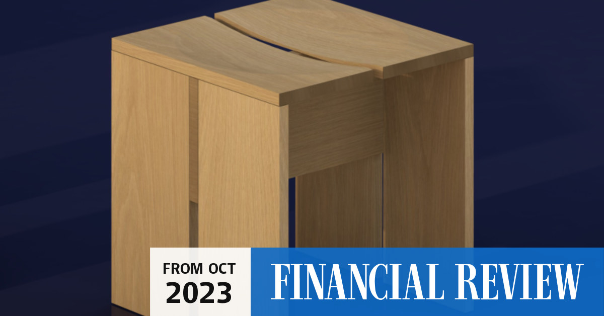 MPavilion 2023: Melbourne architect Robert Davidov’s square pine stool ...