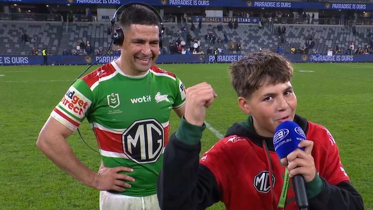 NRL news 2026: Cody Walker’s son hijacks South Sydney Rabbitohs post ...