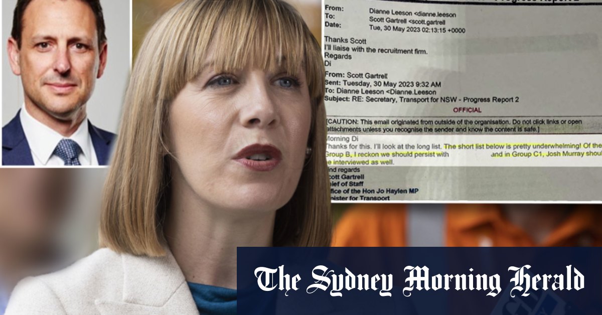 Jo Haylen’s COS sent NSW transport secretary job ad to Josh Murray ...