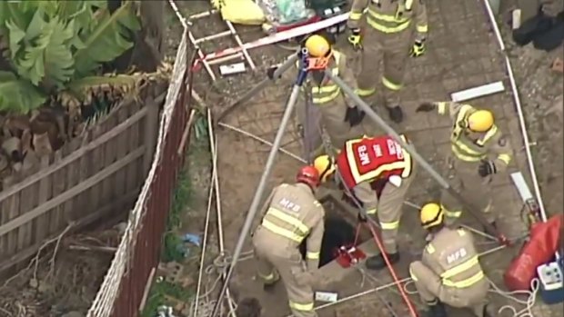 Firefighters rescue man stuck in drain in Mentone