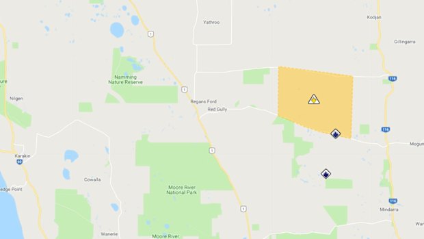 Out-of-control fire threatens lives, homes near Gingin