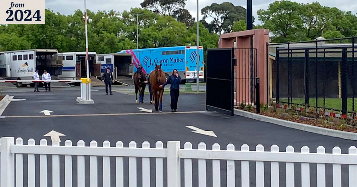Caulfield’s float area is so small they have to unload horses in a car park