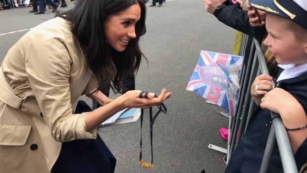 Gavin, 6, gave Meghan a pasta necklace. Now he's selling them for charity