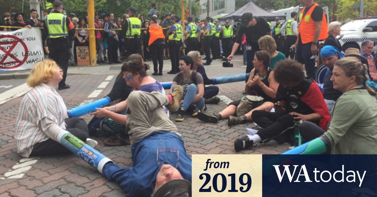 Police confirm 65 arrests after climate change protest brings Perth CBD ...
