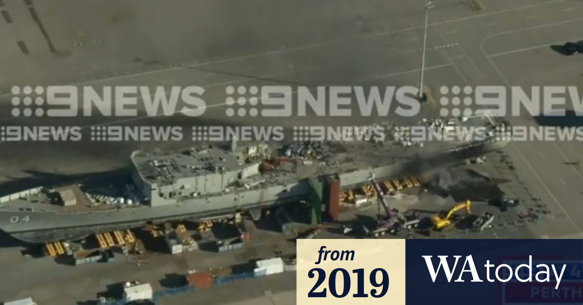 Explosion, toxic smoke risk after big fire under frigate at Henderson ...