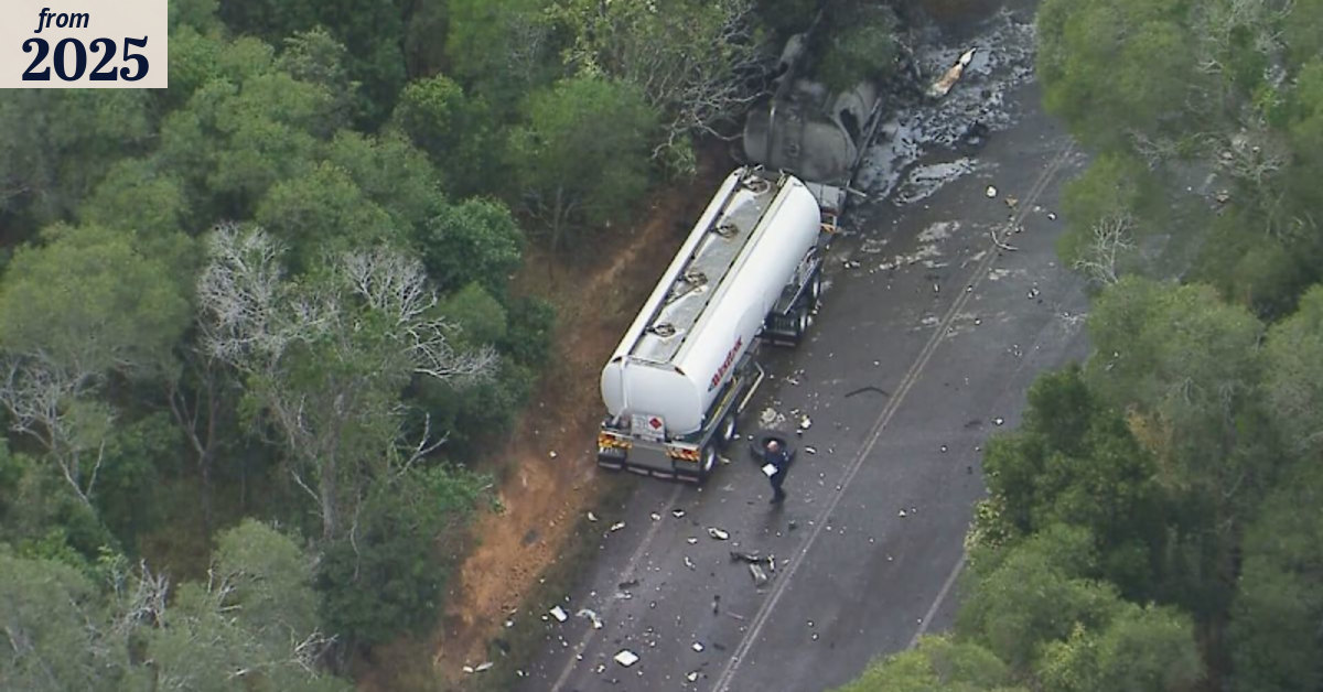 Two dead after truck collision sparks massive blaze