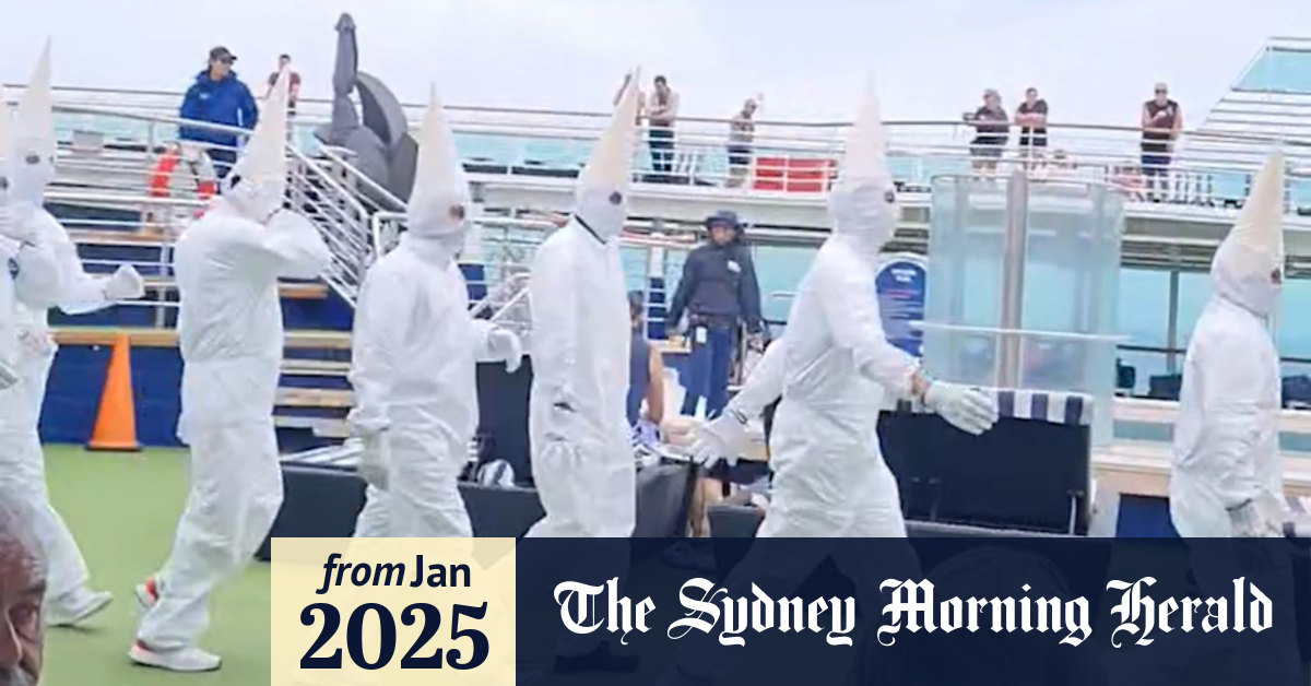 P&O cruise Christmas event attendees dressed up in Ku Klux Klan-like ...