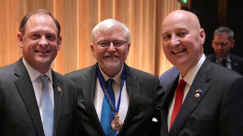 Rudd showcases networking skills amid scrutiny from Trump supporters ...