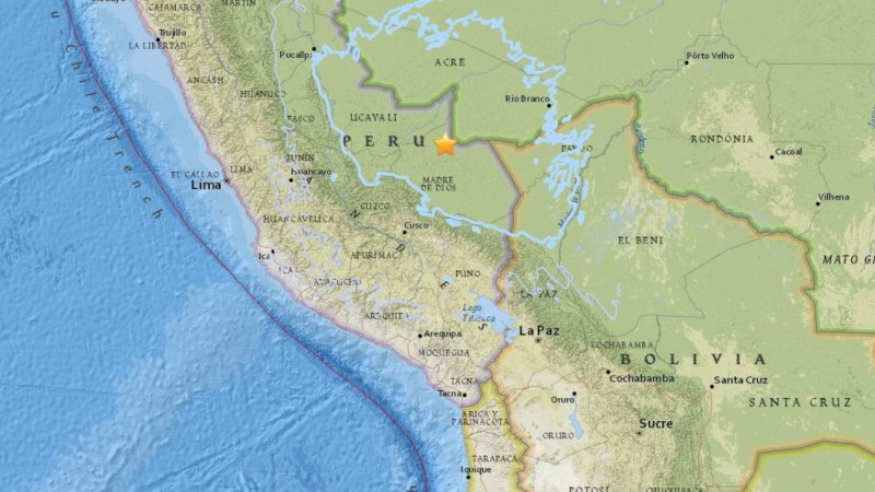 Earthquake hits border of Peru and Brazil