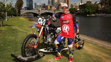 Stunt champ Robbie Maddison rides his motorbike on water in Australian ...