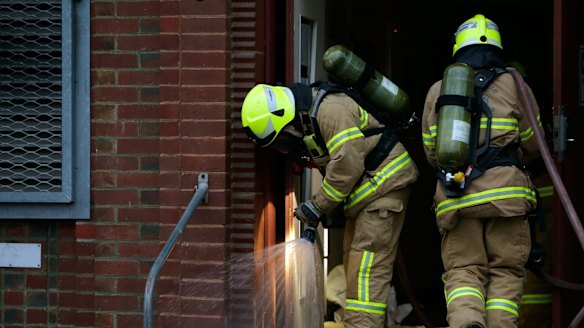 Fire in Telstra telephone exchange in Frith Street, Brunswick