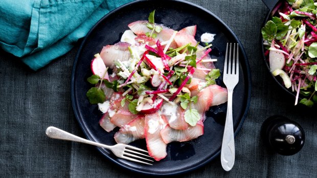 Recipes: Cured kingfish with orange and pepper berries