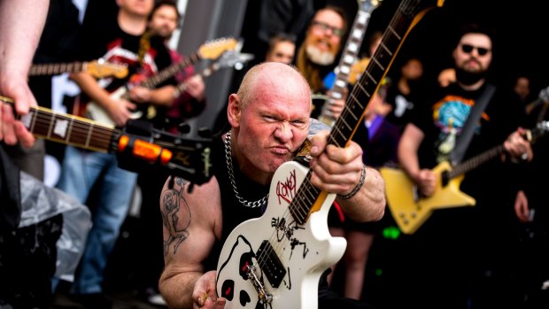 Metallica fans dress up for mass performance of Enter Sandman