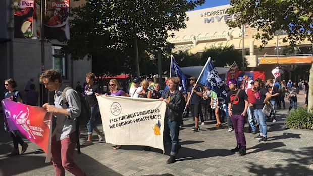 Perth students protest against federal cuts to education, pay and welfare
