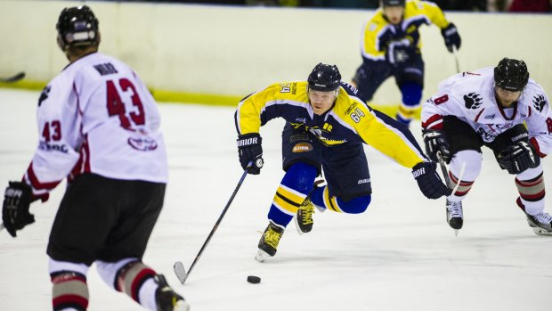 Canberra Brave veterans Jordie Gavin and Jan Safar celebrate AIHL ...