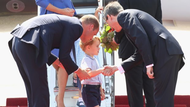 Princess Charlotte gives her first diplomatic handshake