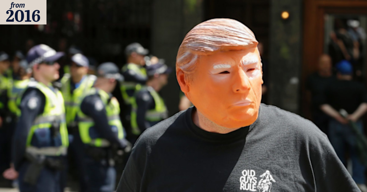 Masked rogues celebrate Donald Trump's election