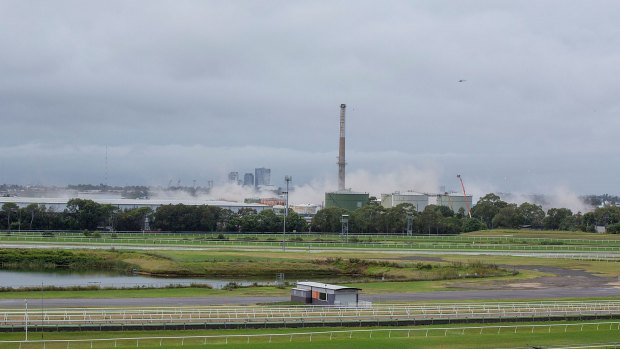 Former Clyde oil refinery chimney stacks blown up - almost