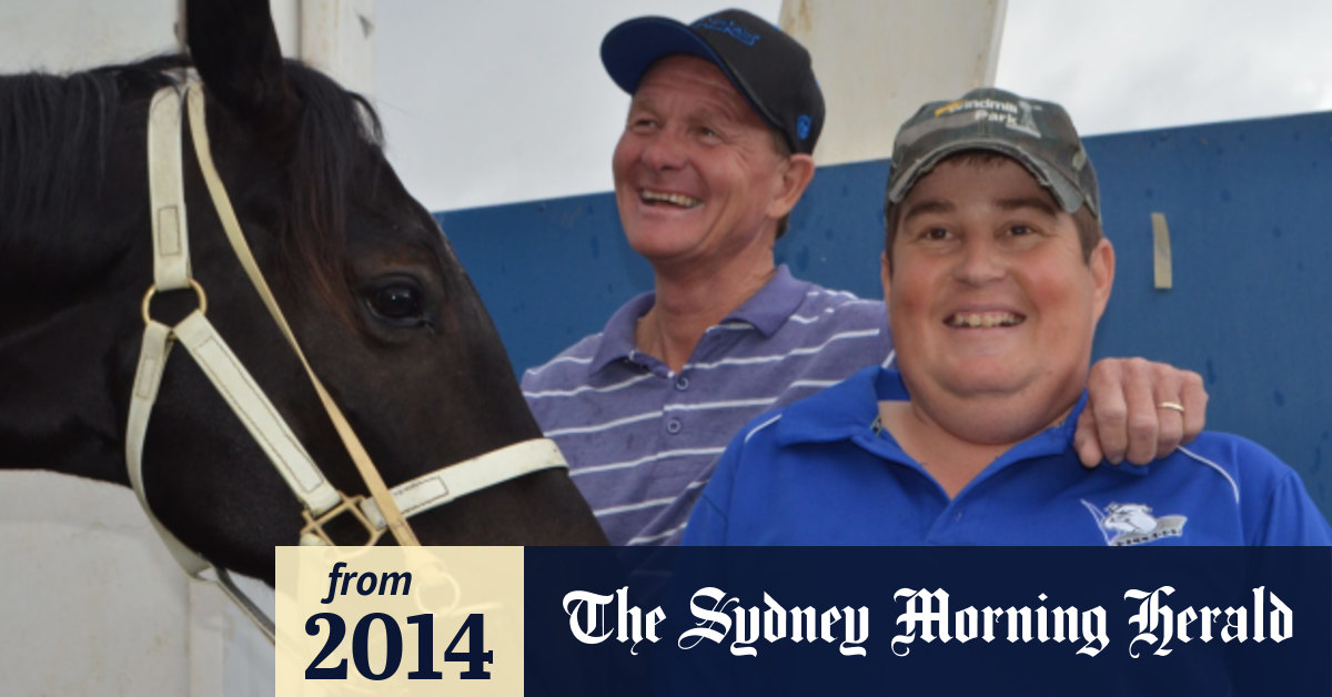 Two of us: Peter Sinclair, 50, and son Nathan, 26, thoroughbred horse ...