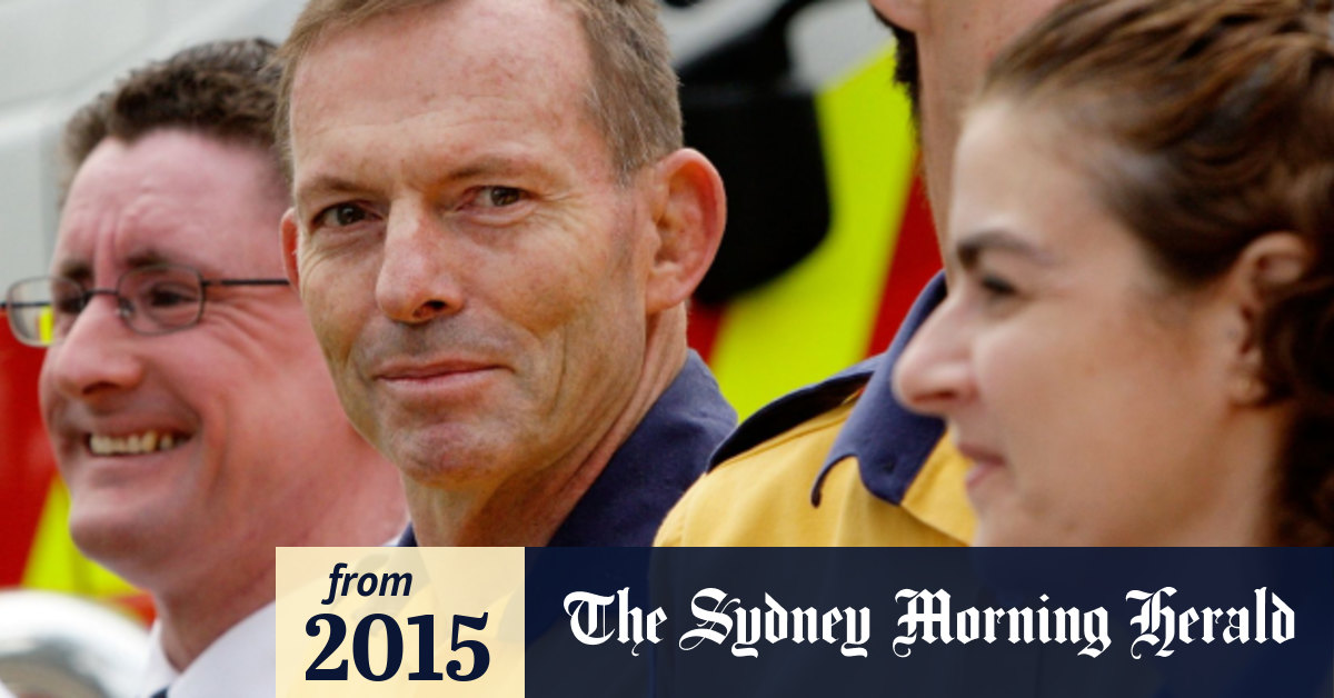 Tony Abbott receives award for 10 years of actual fire-fighting