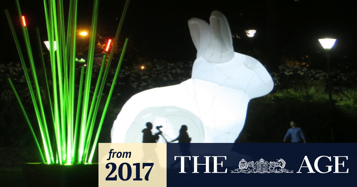 Giant glowing rabbits