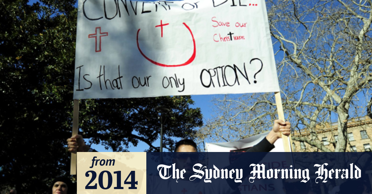 Christians protest at treatment in the Middle East