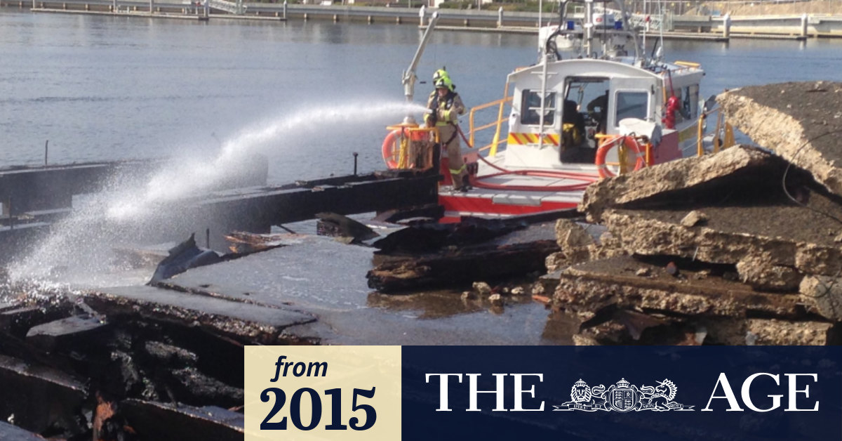 Unstable pier catches fire in Docklands