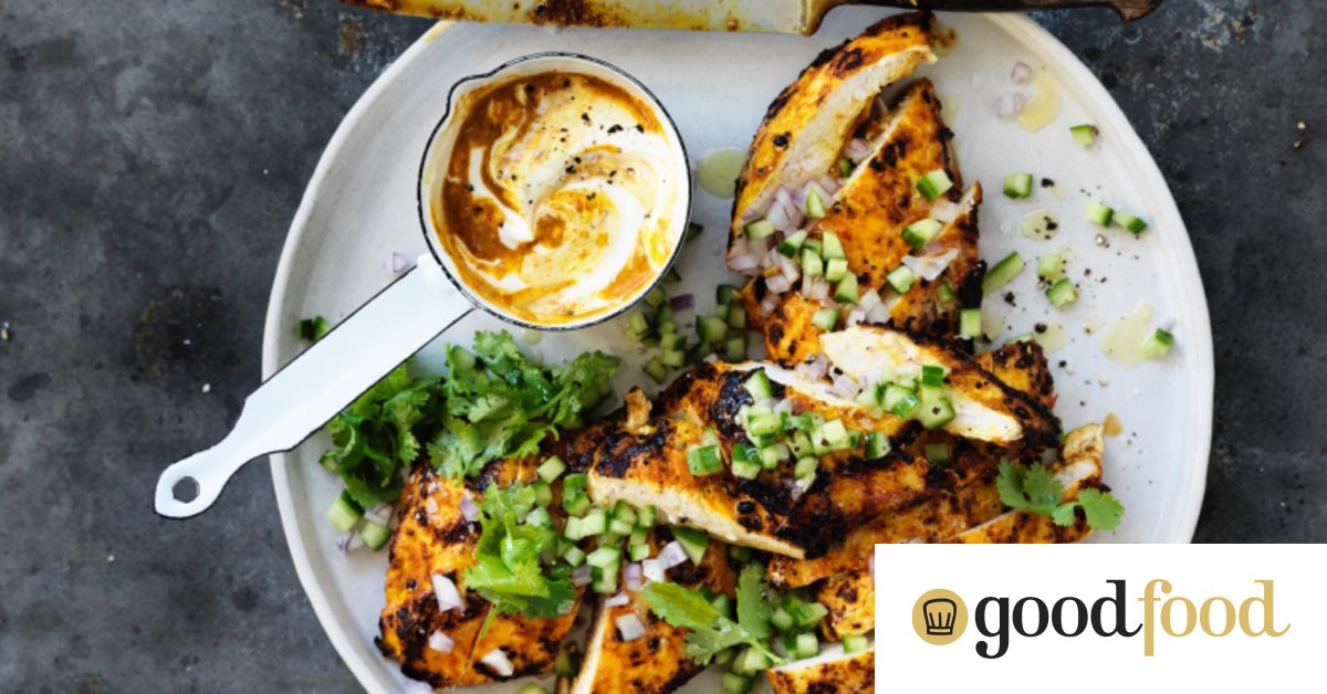 Kari-kari chicken with spiced yoghurt recipe