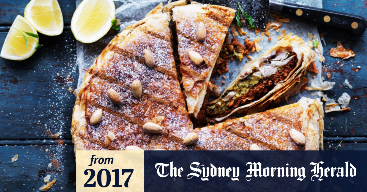 Neil Perry's Moroccan-style chicken pie, and carrot and sultana salad