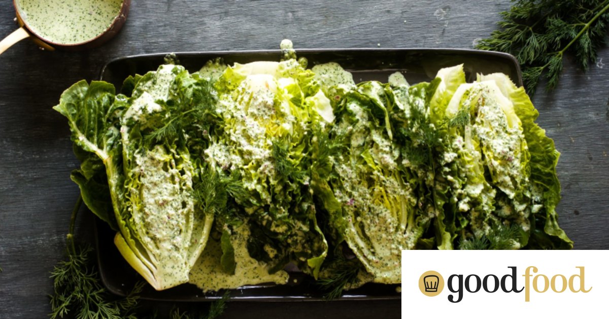 Cos lettuce with very useful dressing