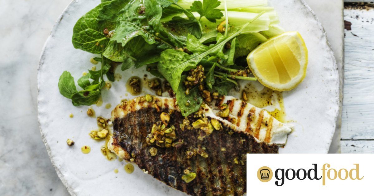 Neil Perry's barbecued John Dory with pistachios, preserved lemon and ...