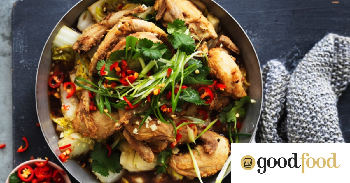 Neil Perry's deep-fried quail with black vinegar cabbage