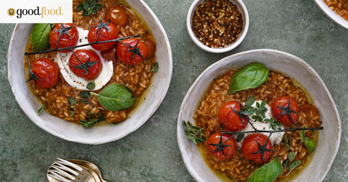 Tomato and mozzarella risotto
