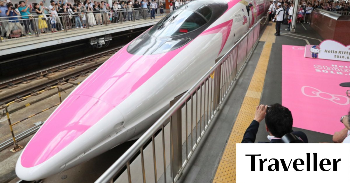 Hello Kitty bullet train photos, Japan: JR West launches pink, cartoon ...