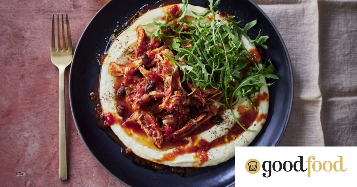 Pulled chilli chicken with creamy semolina