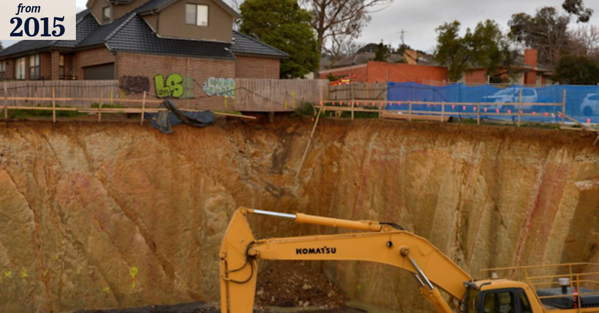 Townhouses at risk of collapse after excavation pit subsides in Mount ...